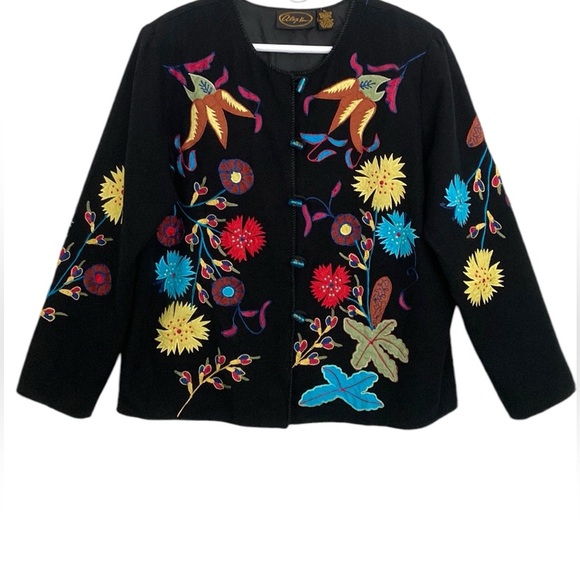 Alex Kim | Jackets & Coats | Alex Kim Vintage 9s Black Floral ...